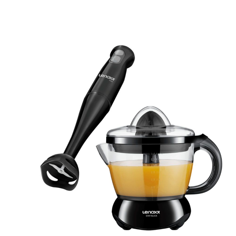 Kit Mixer Facile PMX407 + Espremedor de Frutas Easy Black PEF505 - lenoxx